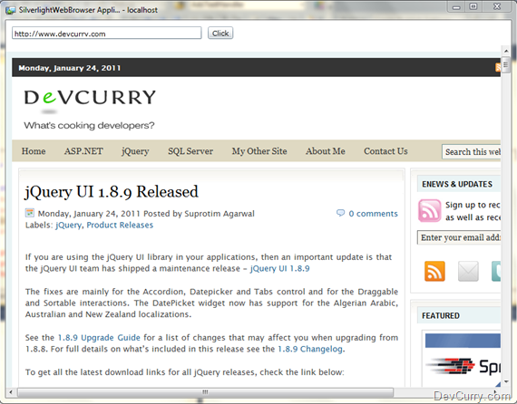 Display HTML in Silverlight using WebBrowser